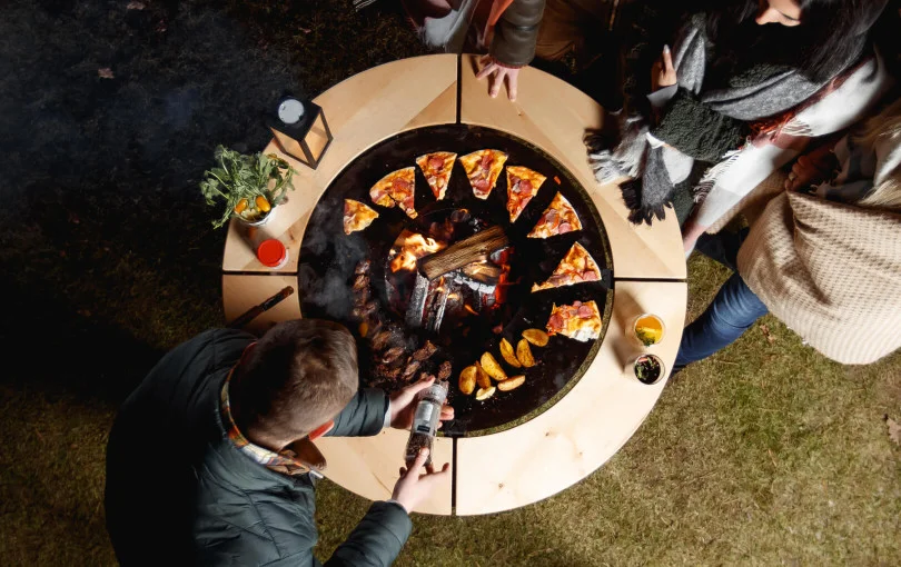 Round grill brazier hearth with a spherical bowl on a pedestal AHOS ...