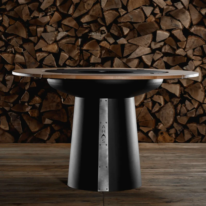 Round grill brazier hearth with a spherical bowl on a pedestal AHOS ...