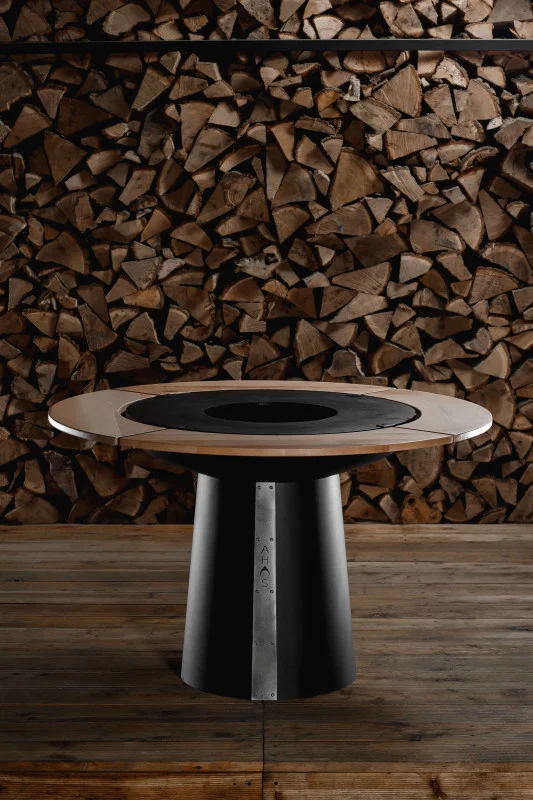 Round grill brazier hearth with a spherical bowl on a pedestal AHOS ...